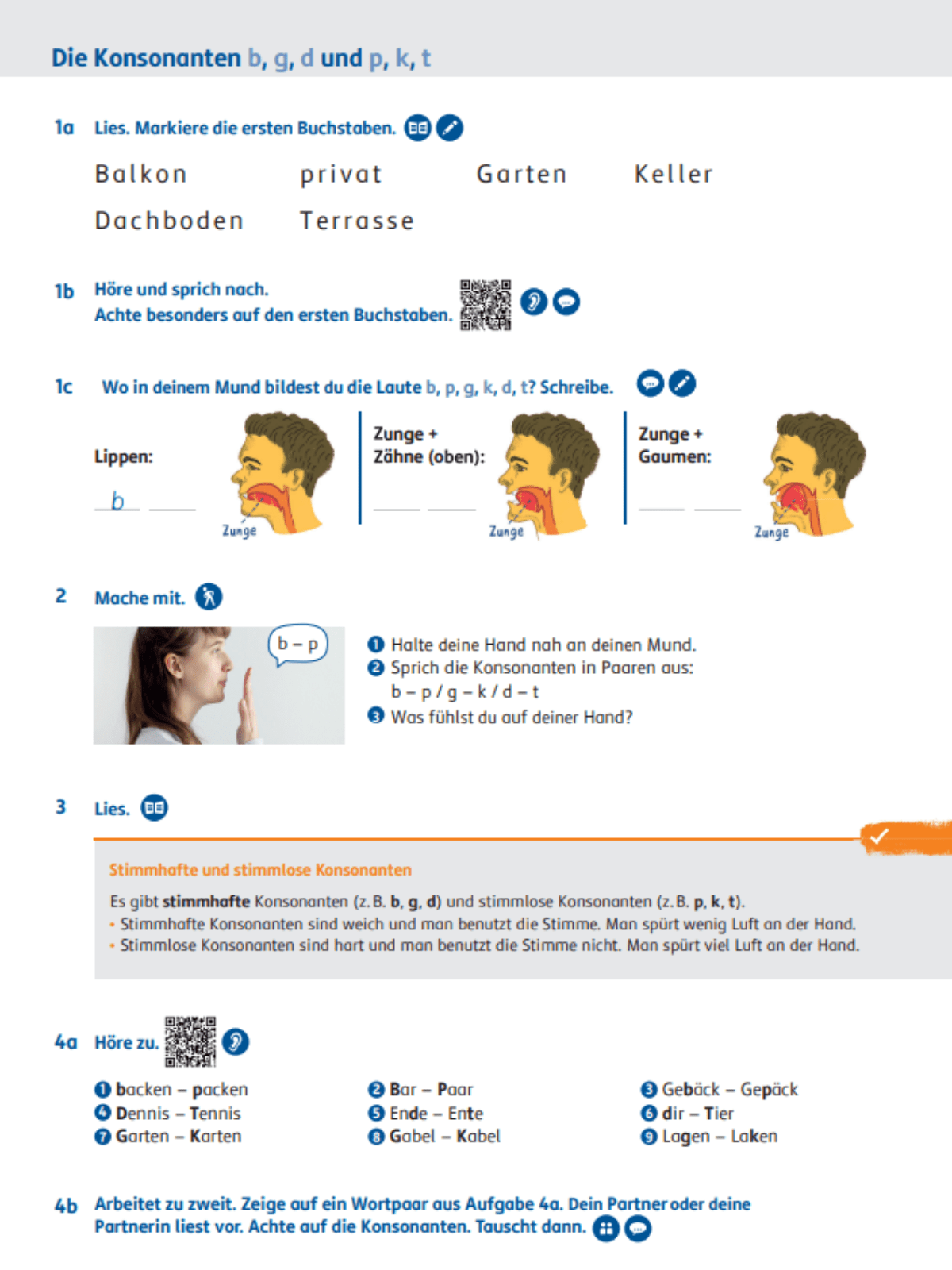 Buchstaben und Laute - Die Konsonanten „b,g,d“ und „p,k,t“ - SchlaU:Lernen