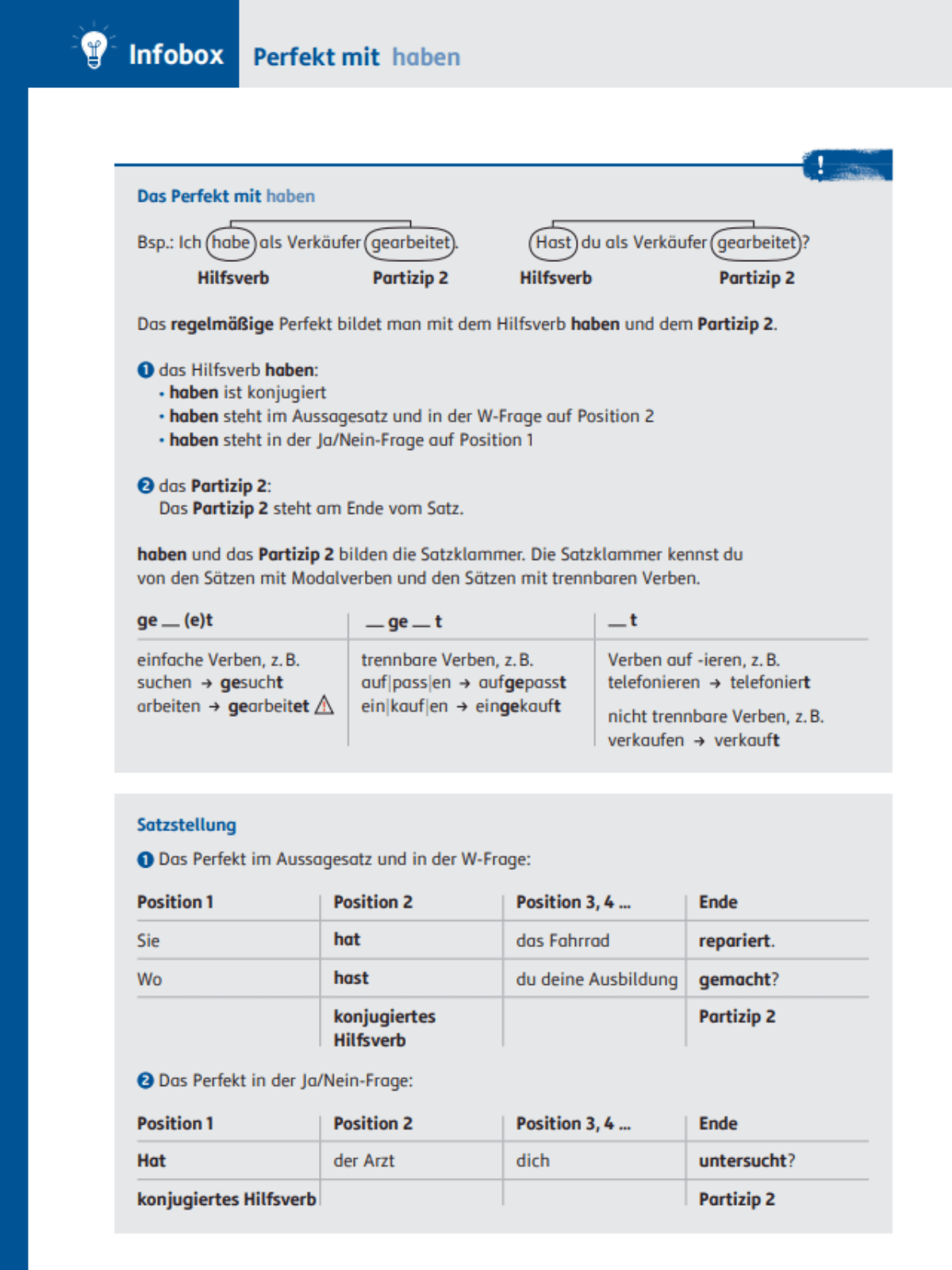 Das Perfekt - Übung - SchlaU:Lernen