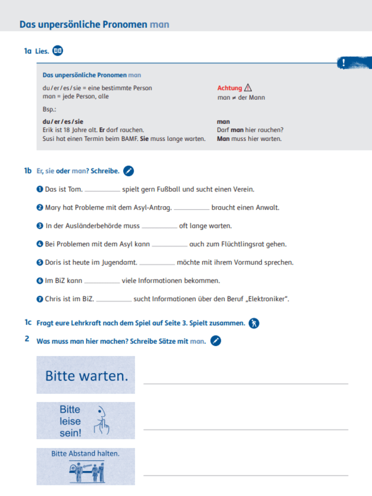 Das unpersönliche Pronomen „man“ - Ämter und Organisationen - SchlaU:Lernen