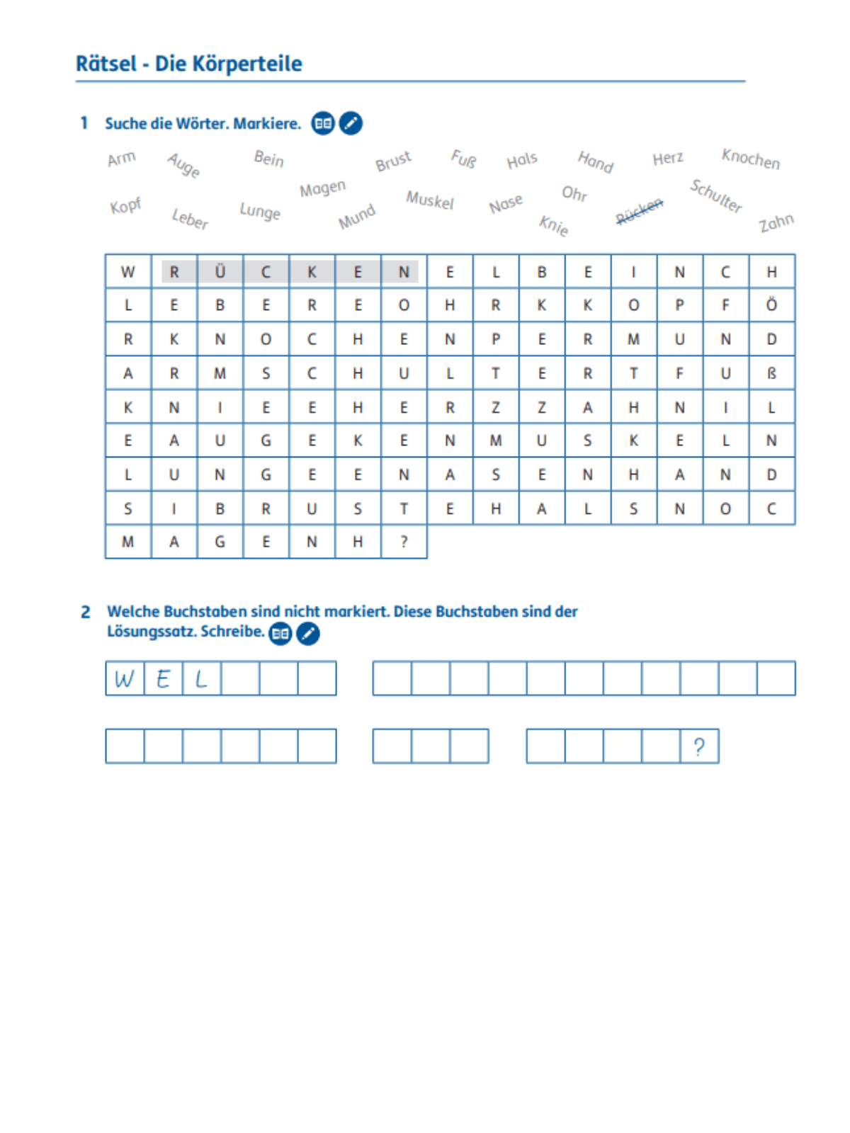 Der Körper - Körperteile benennen - SchlaU:Lernen