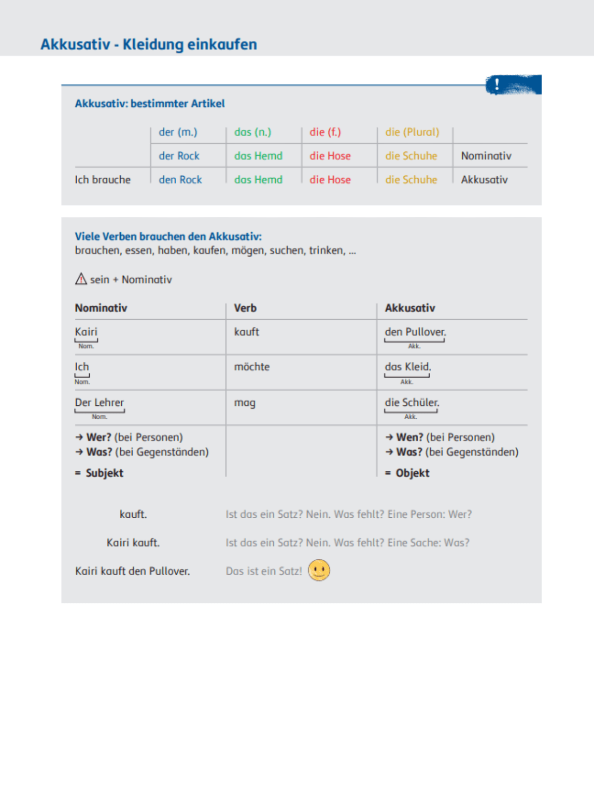 Infobox - Artikel im Akkusativ - SchlaU:Lernen