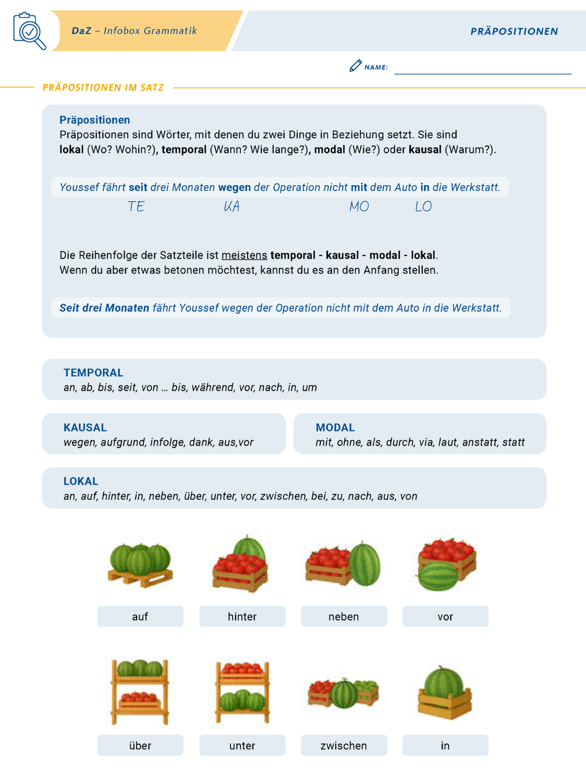 Infobox - Präpositionen - SchlaU:Lernen