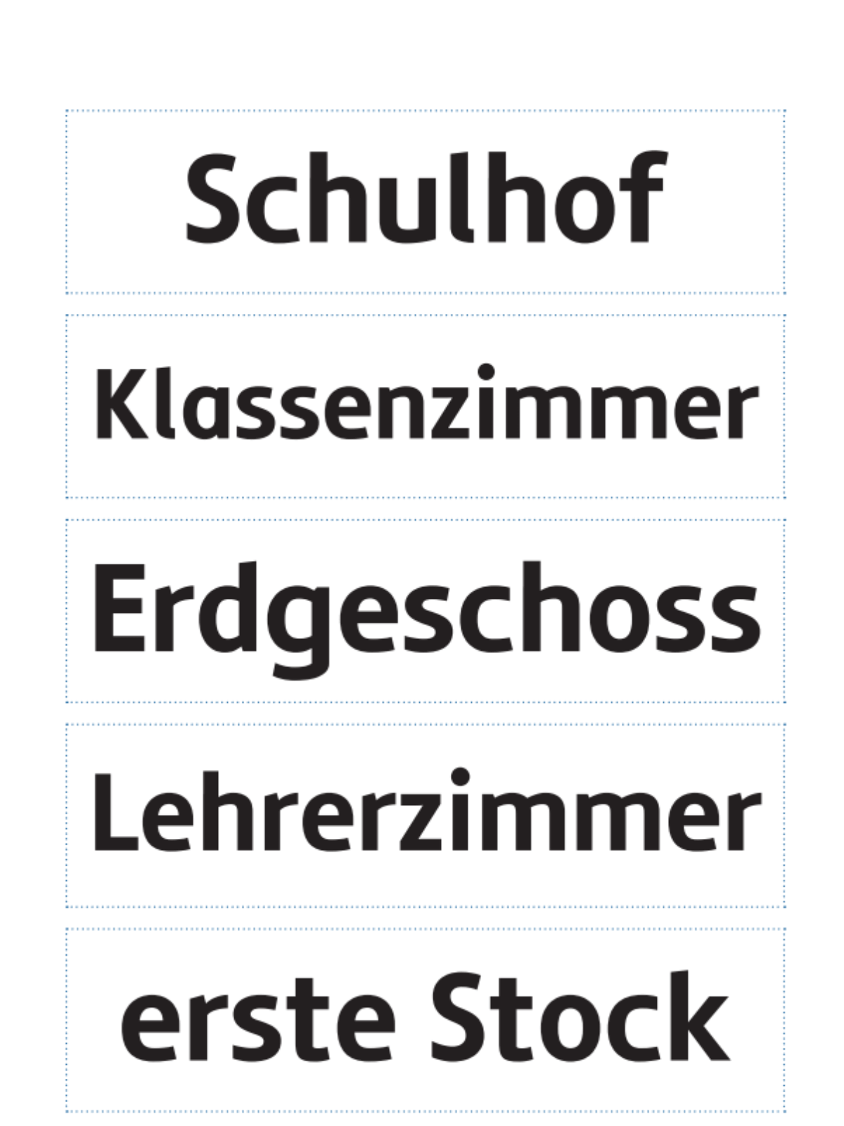 Wortkarten - Orte in der Schule und Artikel - SchlaU:Lernen