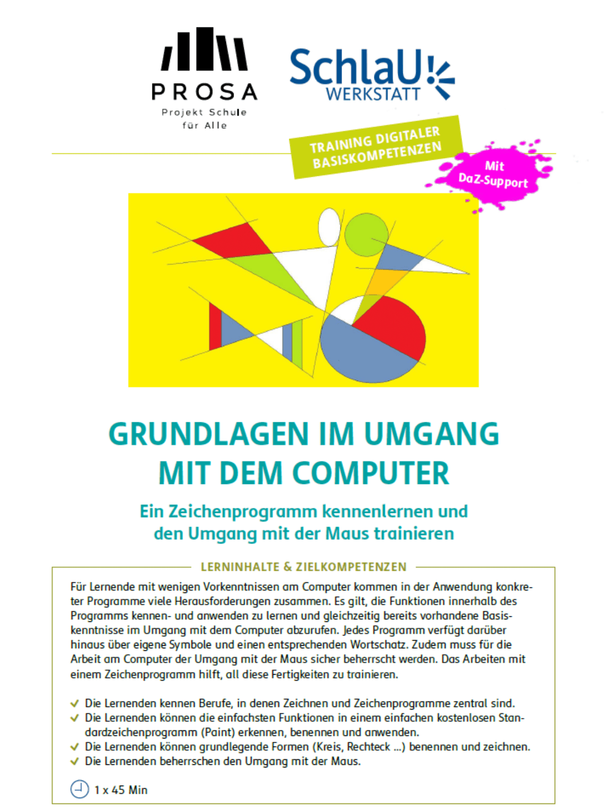 Ein Zeichenprogramm kennenlernen und mit der Maus trainieren - SchlaU ...